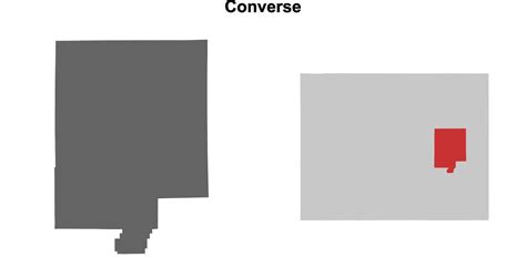 Converse County Wyoming Blank Outline Map Set 60379558 Vector Art At