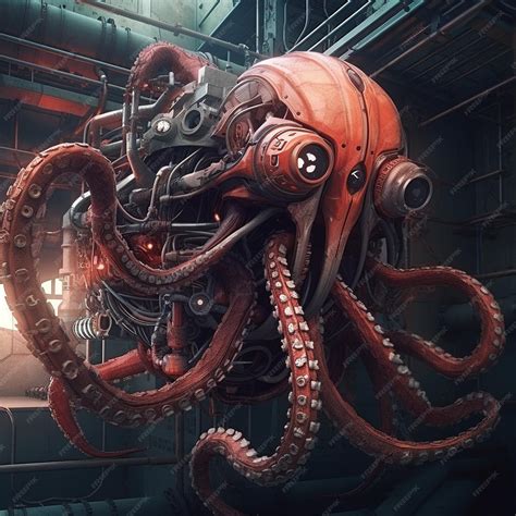 Premium Ai Image A Robotic Octopus