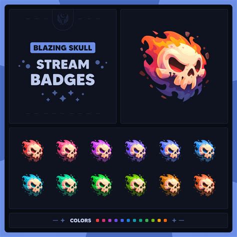 Blazing Skull Badges For Twitch Twitch Sub And Bit Badges Skull Sub
