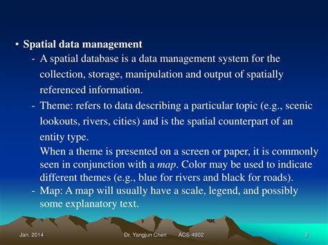Ppt Outline Spatial Databases Theme Map Geographic Objects Modeling Geographic Data Powerpoint