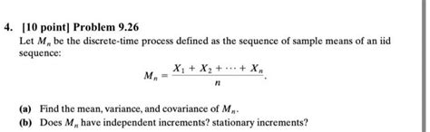 solved [10 point] problem 9 26 let mn be the discrete time
