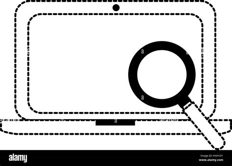 Laptop Computer With Magnifying Glass Vector Illustration Design Stock Vector Image And Art Alamy