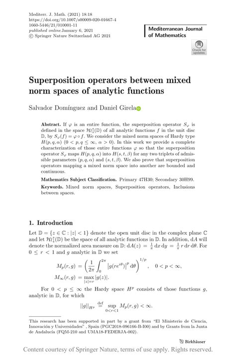 Superposition Operators Between Mixed Norm Spaces Of Analytic Functions Request Pdf