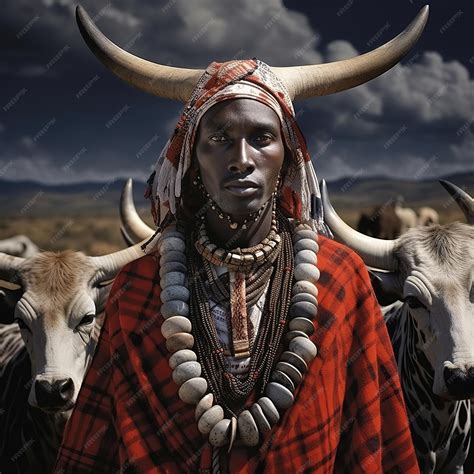 Premium Ai Image Illustration Of Massai Man In Kenya With The Nguni