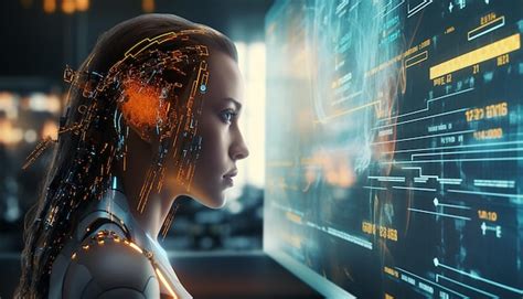 Premium Ai Image Automation Data Analytic With Robot And Digital