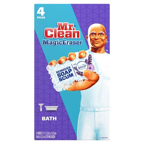 Mr Clean Bath Magic Eraser Febreze Lavender Scent Cleaning Sponge 4