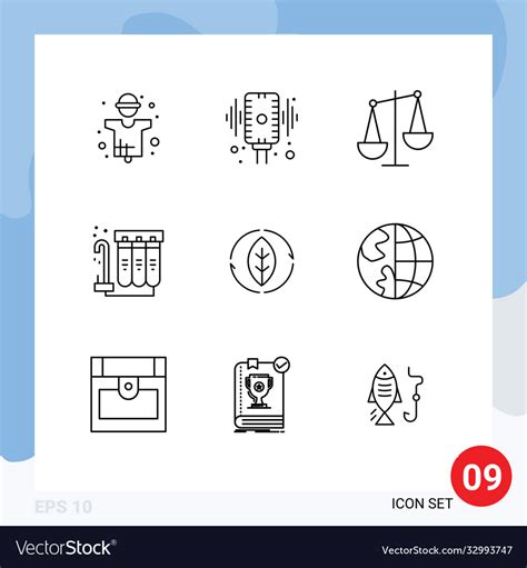 User Interface Pack 9 Basic Outlines Water Vector Image