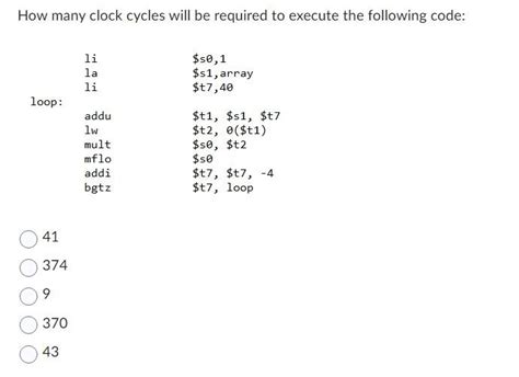 Solved How Many Clock Cycles Will Be Required To Execute The Chegg