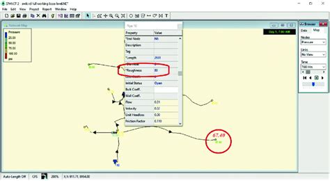 B A Successful Run Of Epanet At A Pipe Roughness Of 80 Download Scientific Diagram