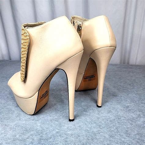 Mona Mia Shoes Mona Mia Snaky Nude Ankle Boot Platform High Heel Shoes Poshmark