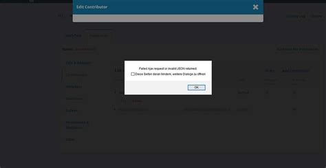 Error When Trying To Edit Contributor Failed Ajax Request Or Invalid