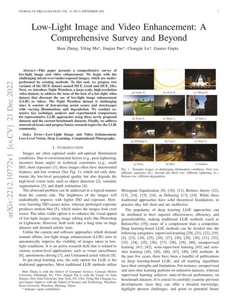 Low Light Image And Video Enhancement A Comprehensive Survey And Beyond Deepai
