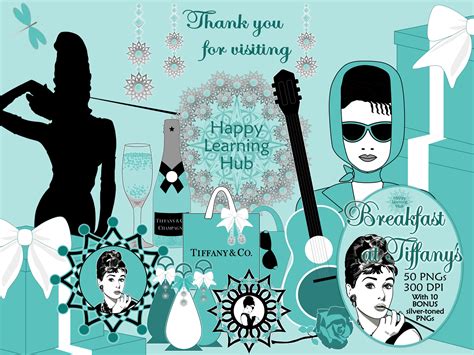 Breakfast At Tiffanys Clipart Images Audrey Hepburn Etsy Uk