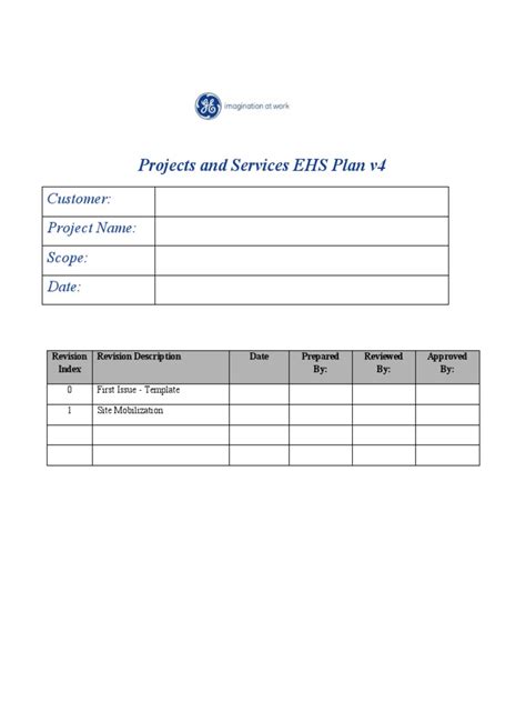 Projects And Services Ehs Plan V4 Pdf Occupational Safety And