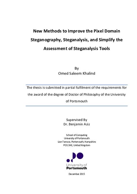 Pdf New Methods To Improve The Pixel Domain Steganography Steganalysis And Simplify The