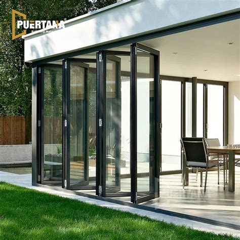 Custom Veranda Exterior Accordion Glass Sliding Patio Bi Folding Bifold