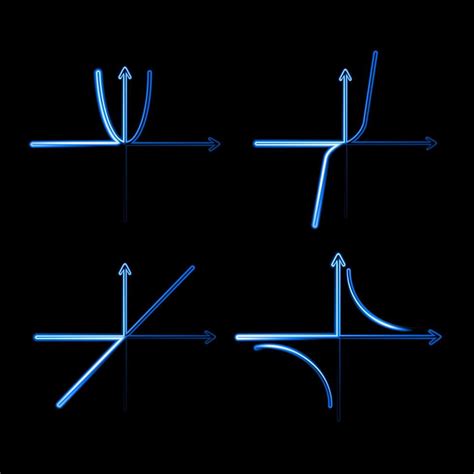 Illustration Of A Set Of Algebraic Symbols With Neon Effect Hyperbola