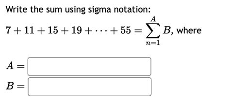solved write the sum using sigma