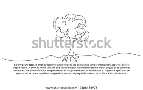 Continuous Line Design Simple Tree Single Stock Vector Royalty Free 2408455975 Shutterstock