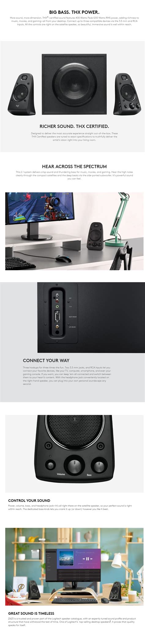 Logitech Z SPEAKER SYSTEM WITH SUBWOOFER BPC Technology