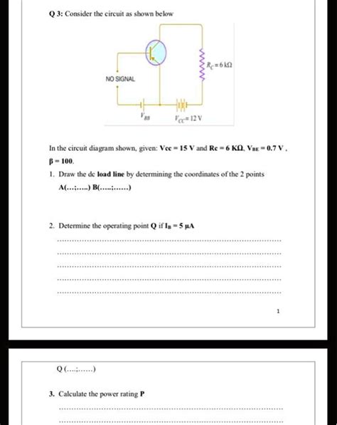 Solved Q3 Consider The Circuit As Shown Below R 6kÎ© No Signal Vcc