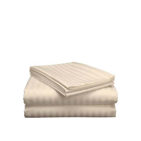 Fitted Sheet Stripe Stripe Beige Sleep Comfort Mattress