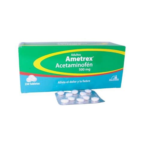 Acetaminofen Ametrex 500mg X 250 Tab Anglo Alivio Del Dolor