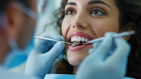Premium Photo Oral Care Dentist Performing Teeth Inspection