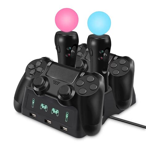 Eeekit 4 In 1 Fast Charging Dock For Sony Playstation Dual Ps4 Move Ps4