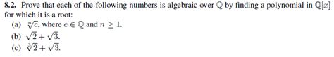 Solved Prove That Each Of The Following Numbers Is Chegg