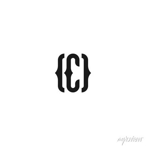 letter c logo and {} or curly braces sign for website programmers