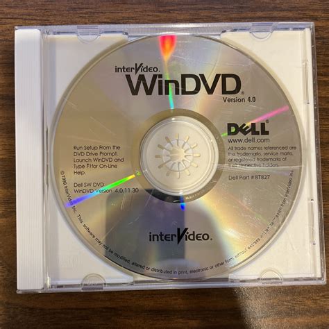 Windvd Version 40 401130 Intervideo Inc Dell Pn 8t827 Ebay