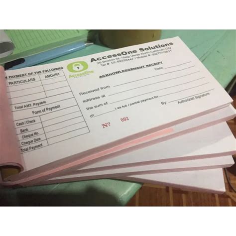 Customize Receipts Acknowledgement Collection Provisionary Receipts Job Order Order Slip