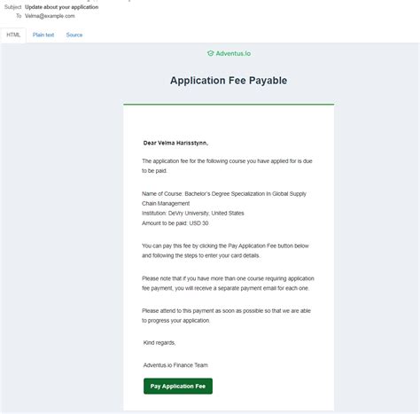 Application Fee Payment In Platform