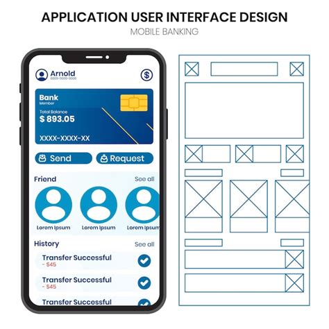 Premium Vector Bank Application Mobile User Interface Design And
