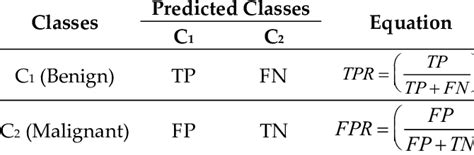 Confusion Matrix For A Binary Classifier That Is Used To Distinguish