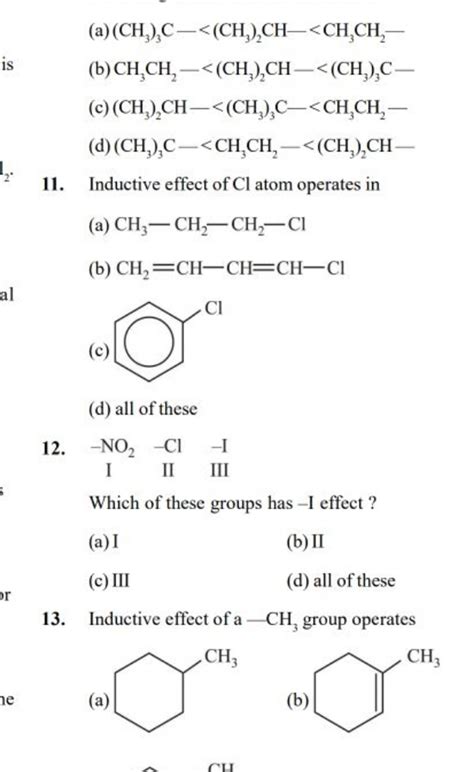 Inductive Effect Of Cl Atom Operates In Filo