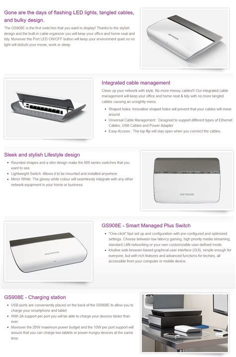 Buy Netgear GS E Port Gigabit Smart Managed Plus Switch GS E PC Case Gear Australia