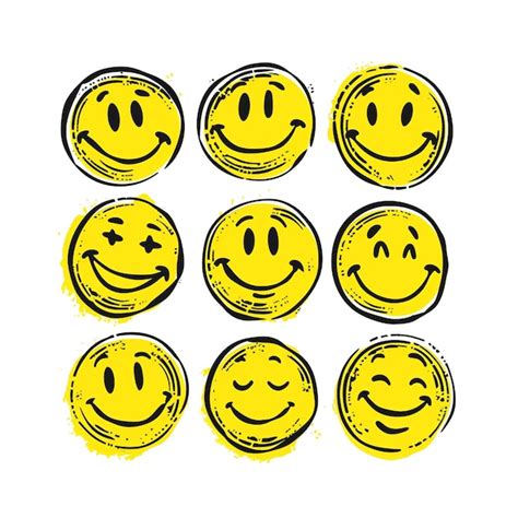 Premium Photo Smiley Icons With Cute 2d Drawing Feeling