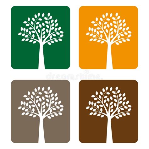 Tree Square Great Design For Any Purposes Old Paper Vector Illustration Stock Vector