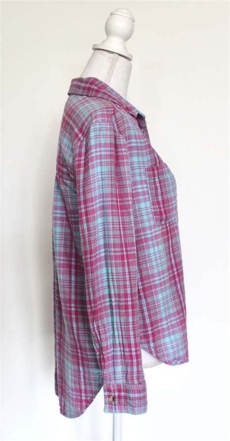 Anthropologie Seen Worn Kept Romy Gauzy Plaid Buttond Gem
