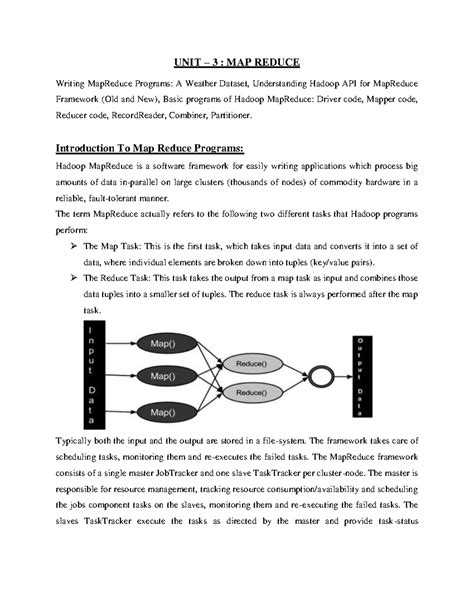 Hadoop And Big Data Unit 3 Unit 3 Map Reduce Writing Mapreduce