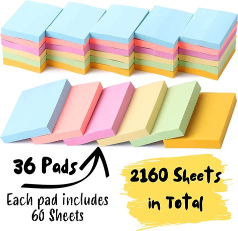 Trahoo Sticky Notes 15u201dx2u201d 2160 Sheets Pastel Sticky