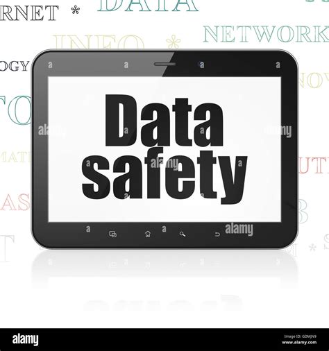 Information Concept Tablet Computer With Data Safety On Display Stock