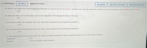 Solved 10 Points Details Sercp10 7 P 017 My Notes Ask