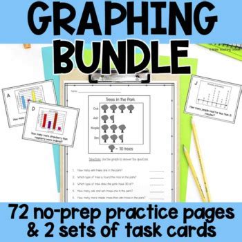 Graphing Bundle Task Cards No Prep Worksheets Bar Graphs Picture Graphs