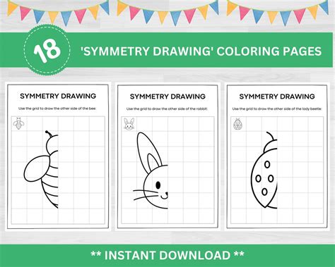 Symmetry Drawing Lines Of Symmetry Activities Symmetry Drawing Coloring Symmetry Drawing