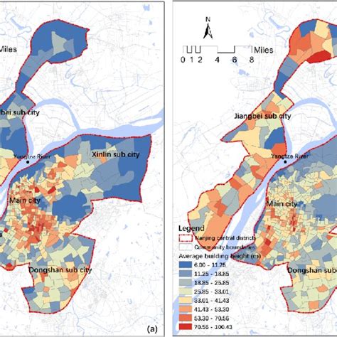 Distribution Of A Building Density And B Average Building Height Download Scientific Diagram