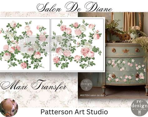 Salon De Diane Maxi Transfer Redesign With Prima French Rose Flower