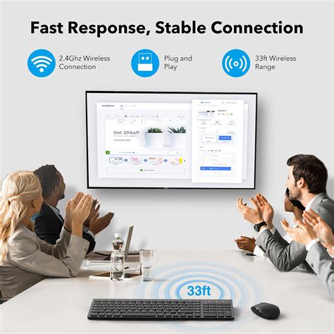 Wireless Keyboard And Mouse Combo Wisfox Ultra Slim Compact Keyboard With Silent Keys Power